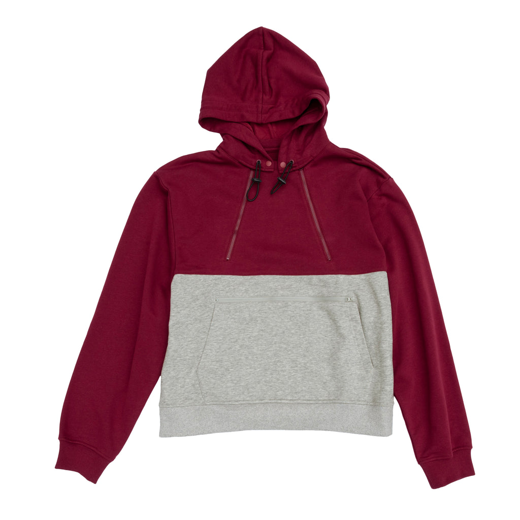 Crimson/Heather Gray Colorblock Adult Zip Access Hoodie – SpoonieThreads